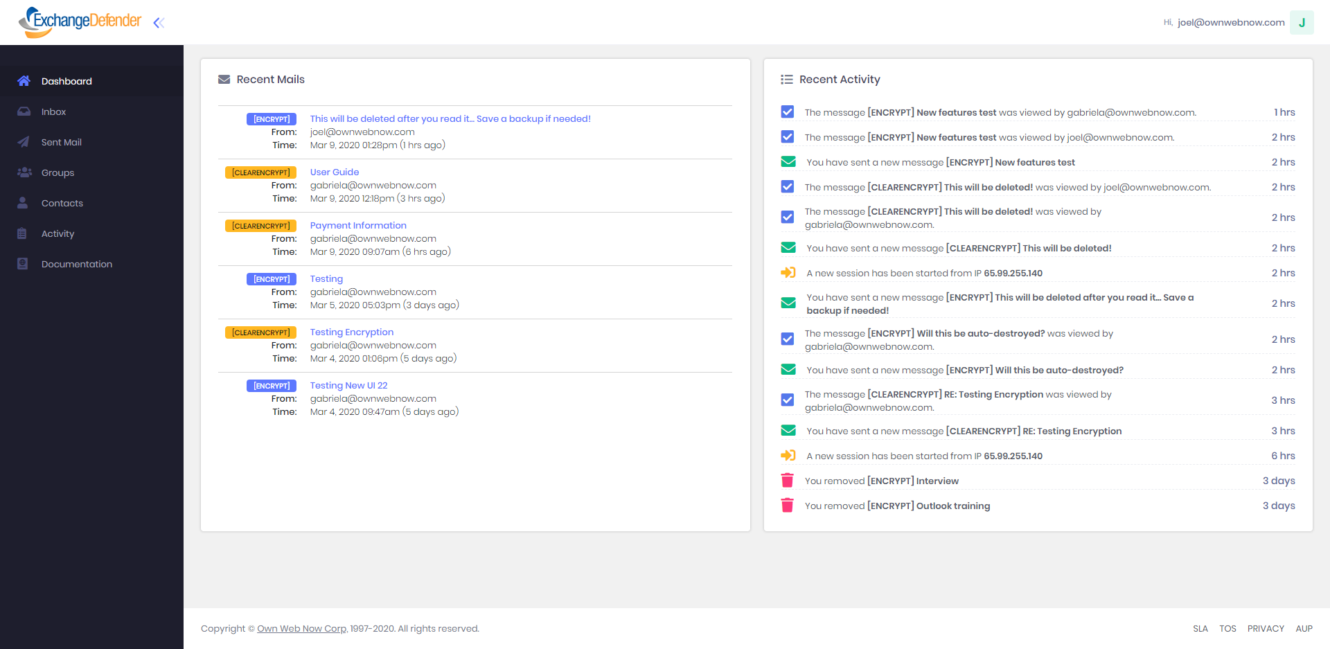 Brand New Corporate Encryption UI [Quick Tour] | ExchangeDefender Blog
