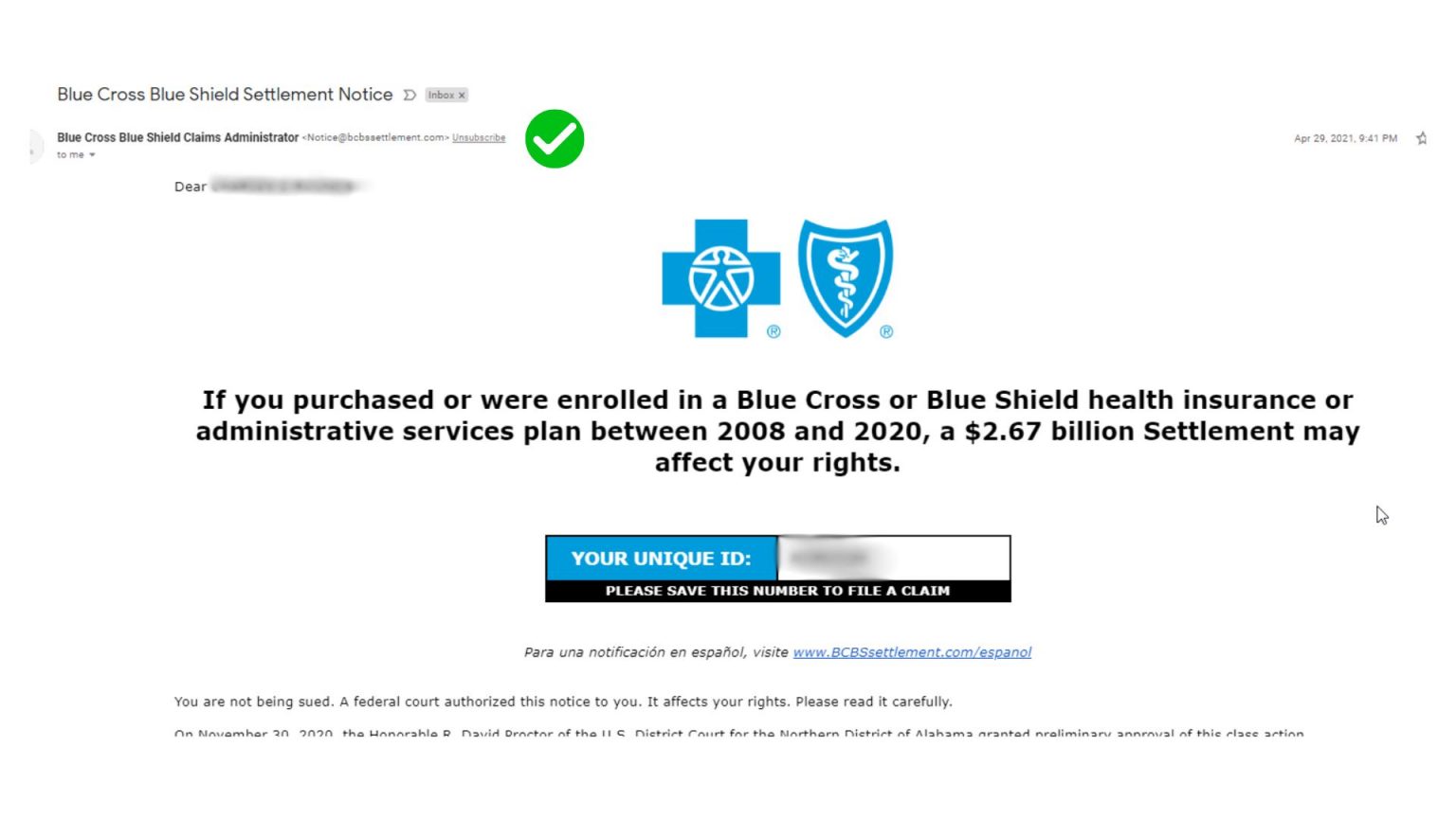 Are the BCBS settlement emails legit? | ExchangeDefender Blog