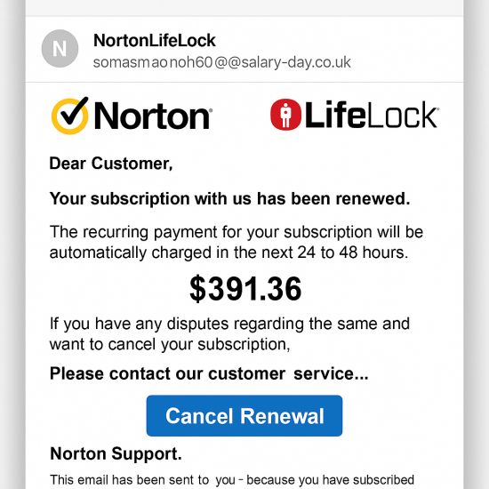 Watch Out: New Norton LifeLock Phishing Scam Targets Inboxes Nationwide ...