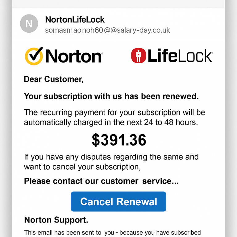 Watch Out: New Norton LifeLock Phishing Scam Targets Inboxes Nationwide ...