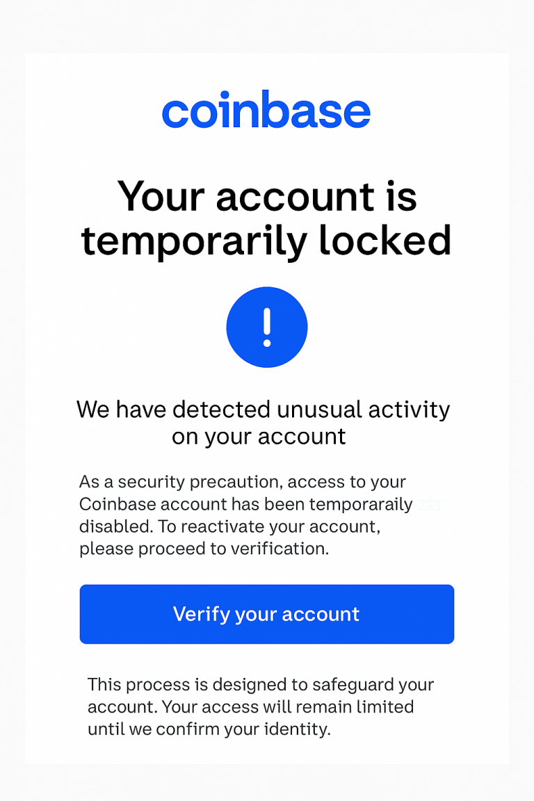 New Scam Alert: Coinbase Phishing Emails Making the Rounds ...